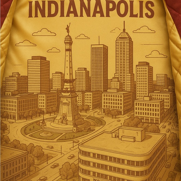 Jackets & Coats | Indianapolis Themed Bomber Jacket Red And Gold | Poshmark